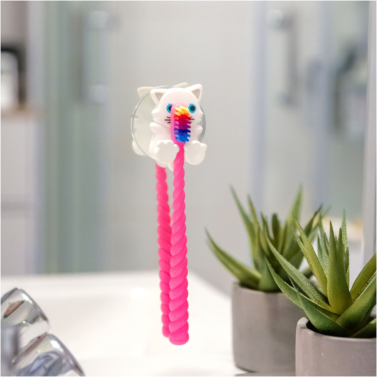 Porte brosse à dent / support brosse a dent - Ani-toothi - White Cat 2 ...