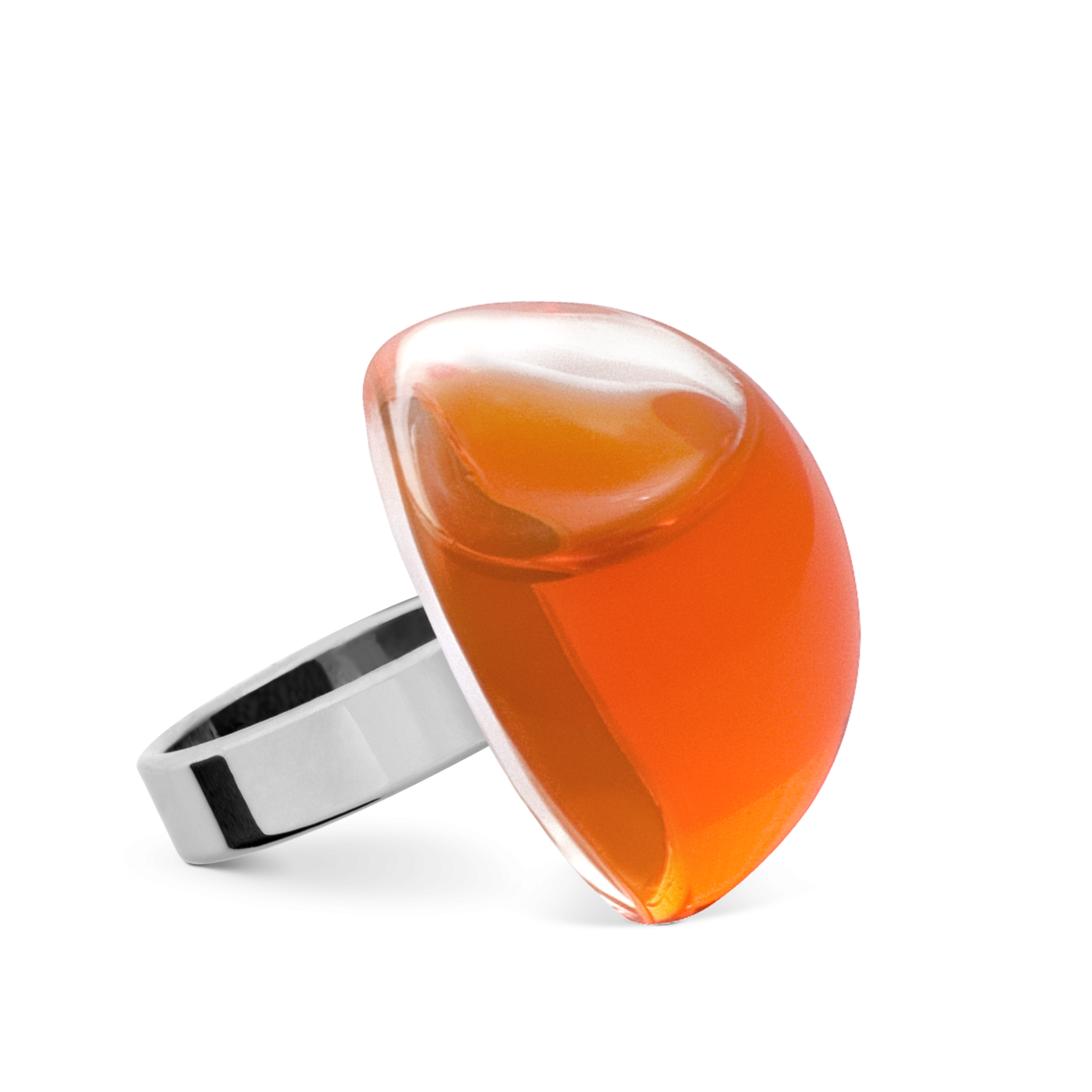 Glass ring - Dome Medium Milk - Orange - Pylones