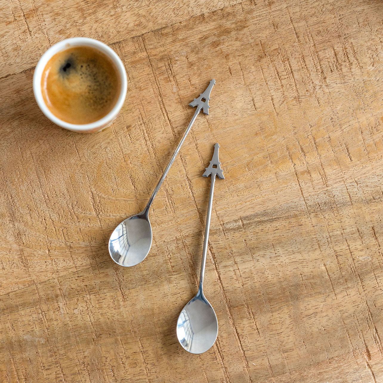 Set of 2 teaspoons - Towerccino - Silver - Pylones