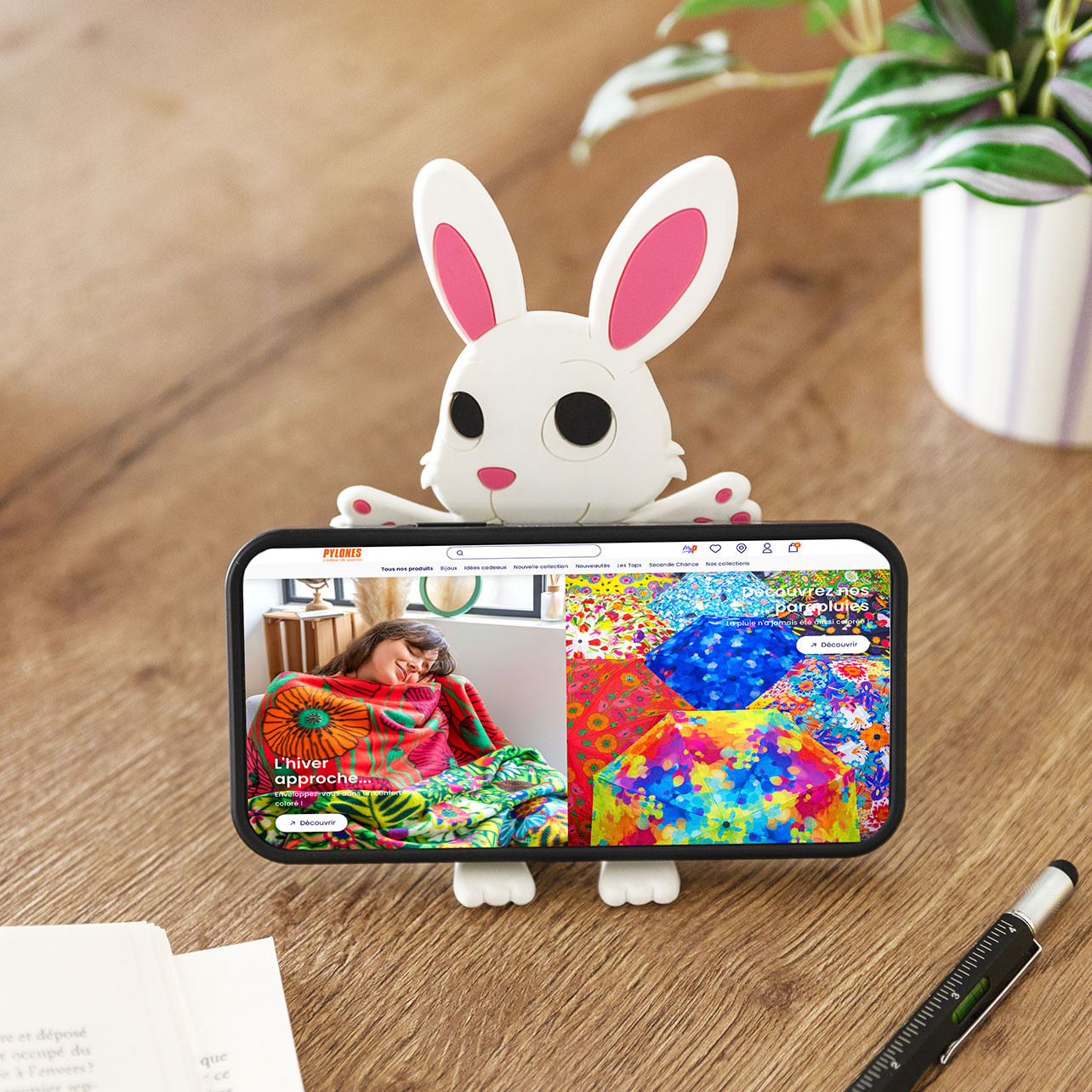 Telephone holder - Ani-stand - Rabbit 2 - Pylones