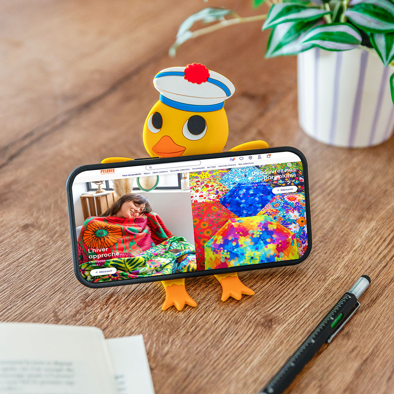 Telephone holder - Ani-stand - Duck - Pylones