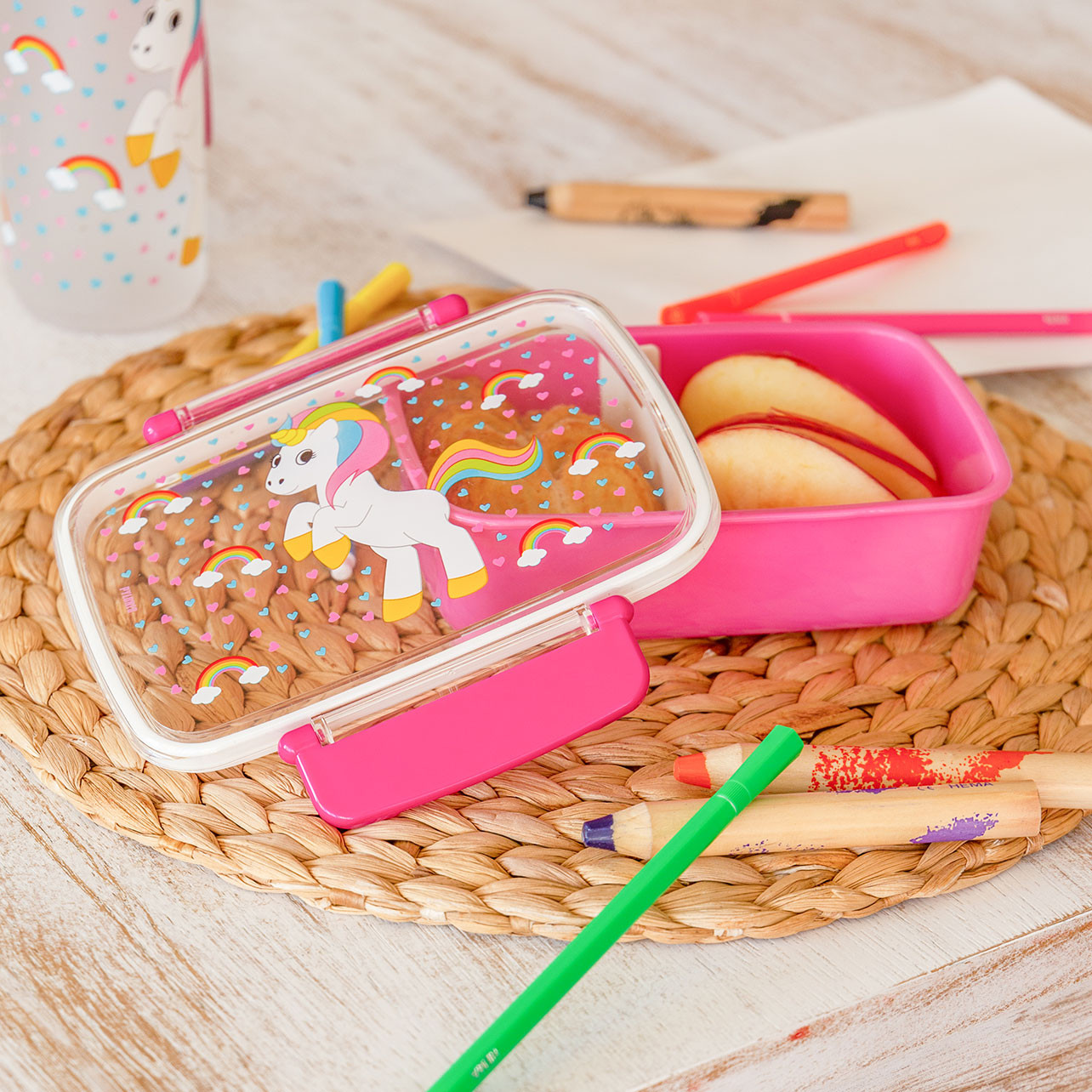 Boîte à Gouter - My Petit Snack Large - Licorne Rose - Pylones