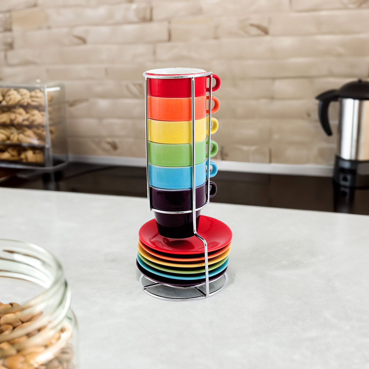 Stack of cups espresso - Expresso - Multicolour - Pylones
