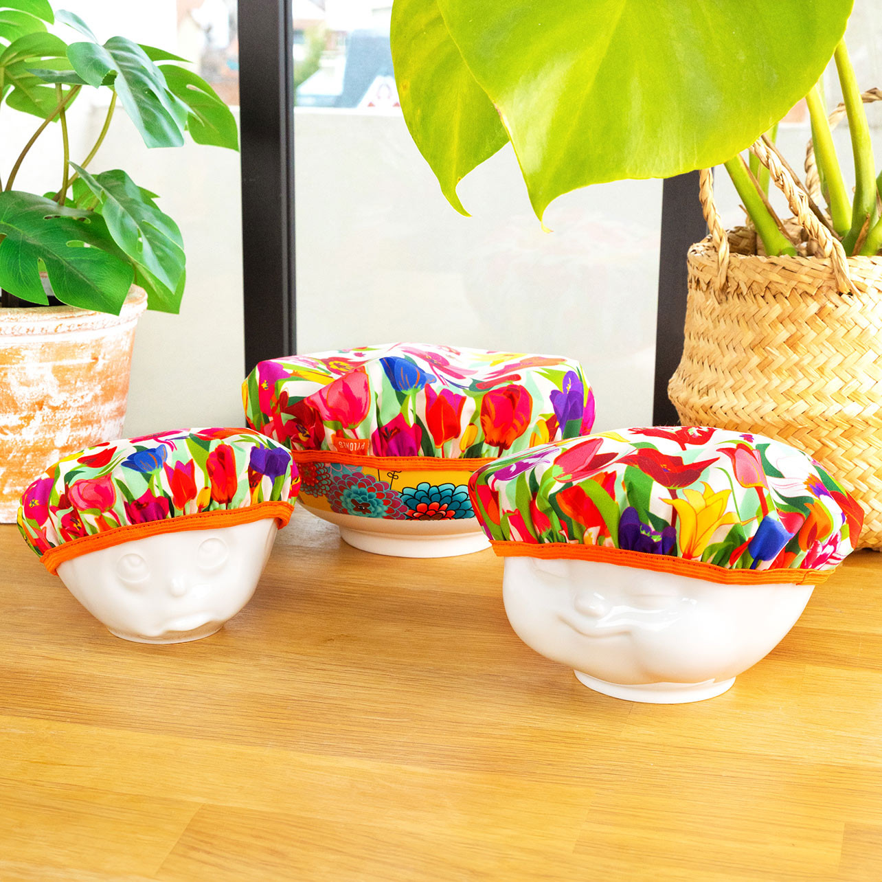 Set of 3 bowls covers - Charlotte - Tulipes - Pylones