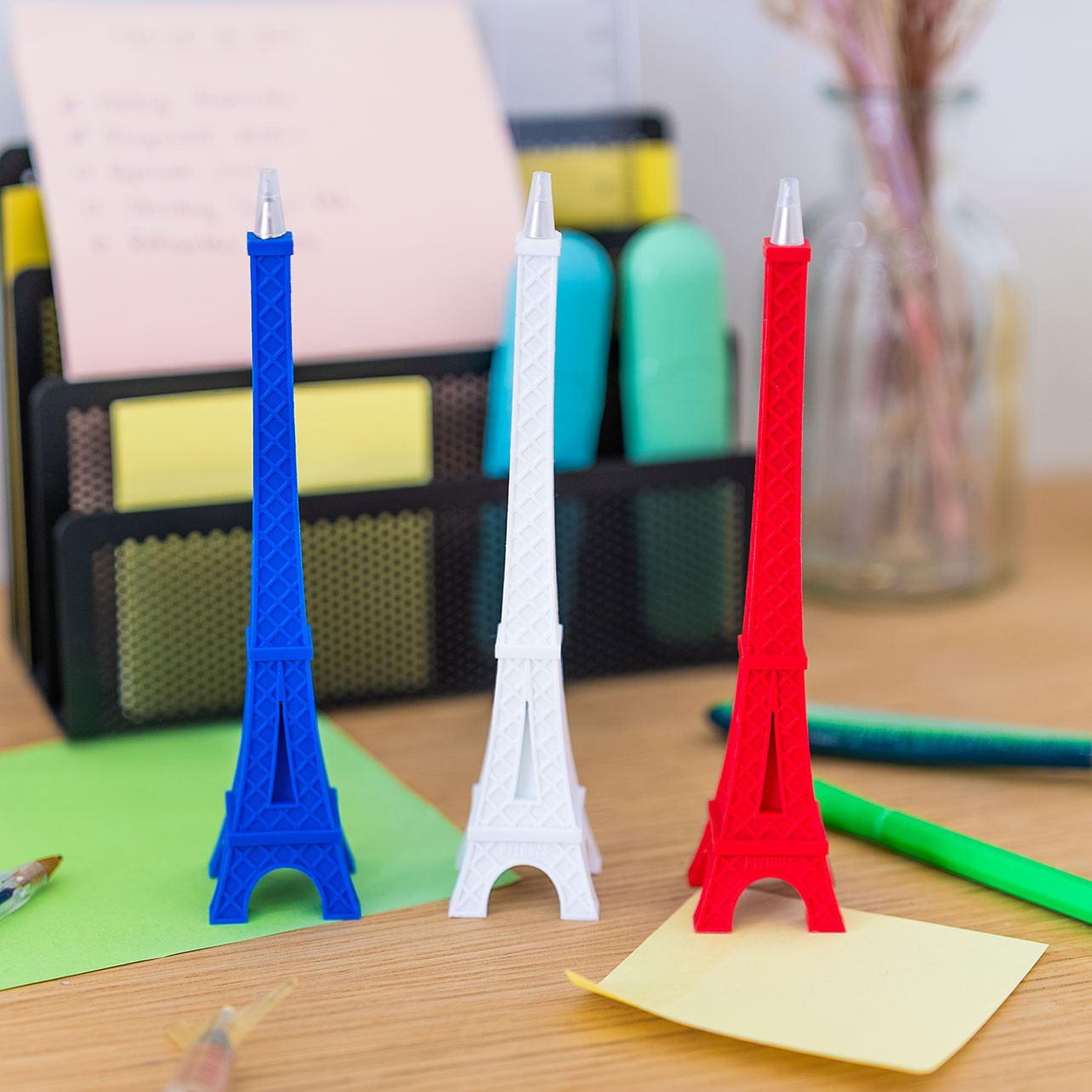 Set of 3 Pen Tower - Paristory - Tower Blue White Red - Pylones