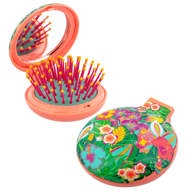 2 in 1 hairbrush and mirror - Lady Retro - Celebration - Pylones