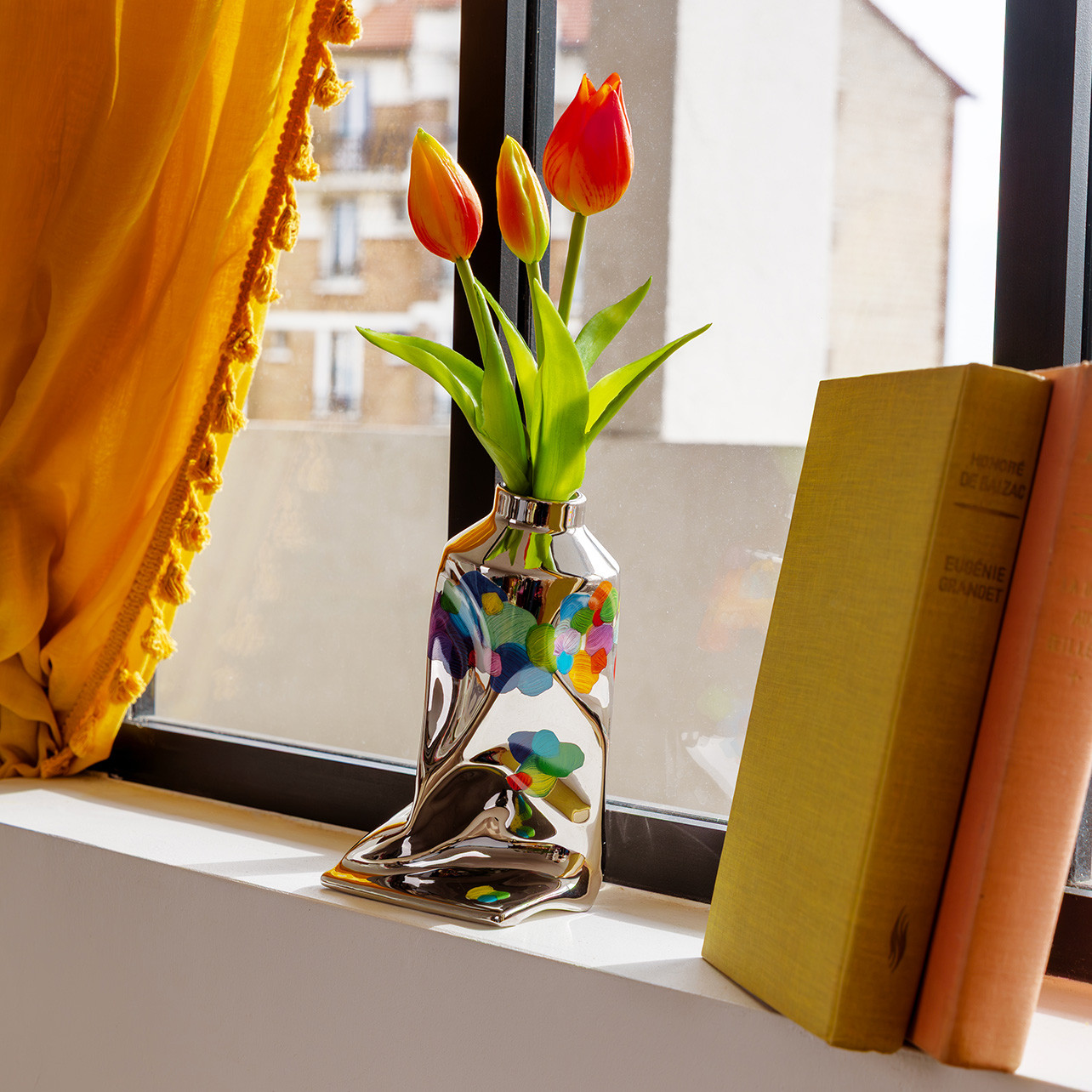 Große Vase - Art Floral Chrome - Palette - Pylones