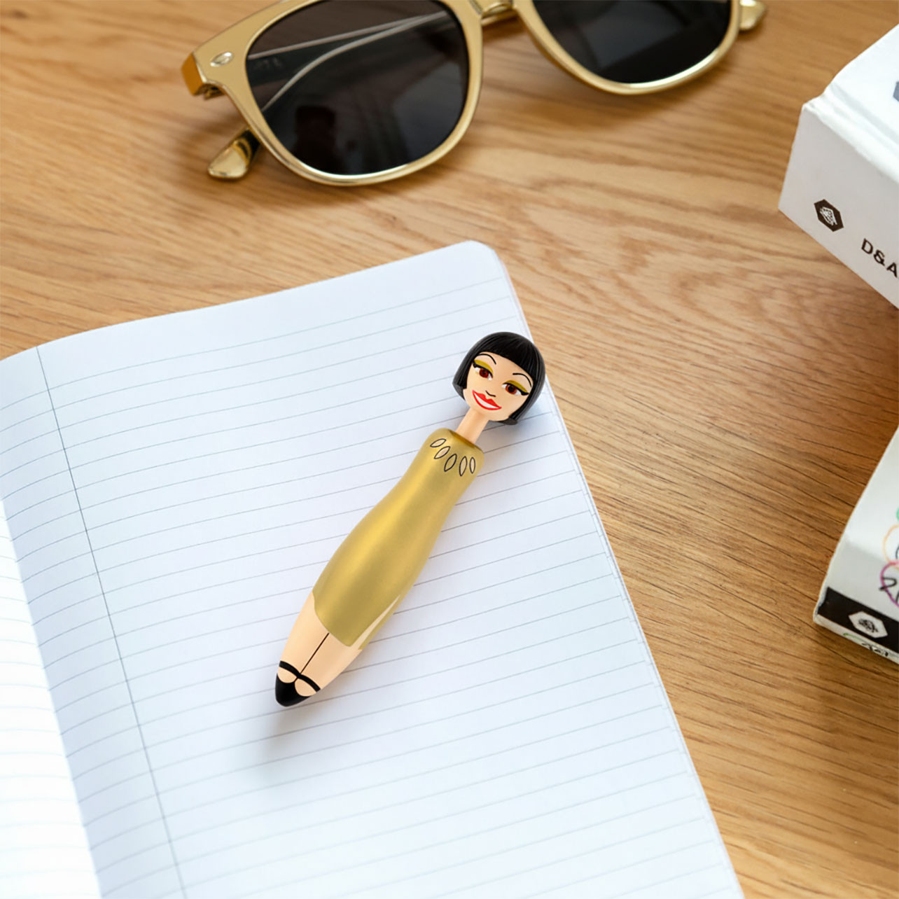 Stylo rétractable - Fashion Girl Pen - Or - Pylones