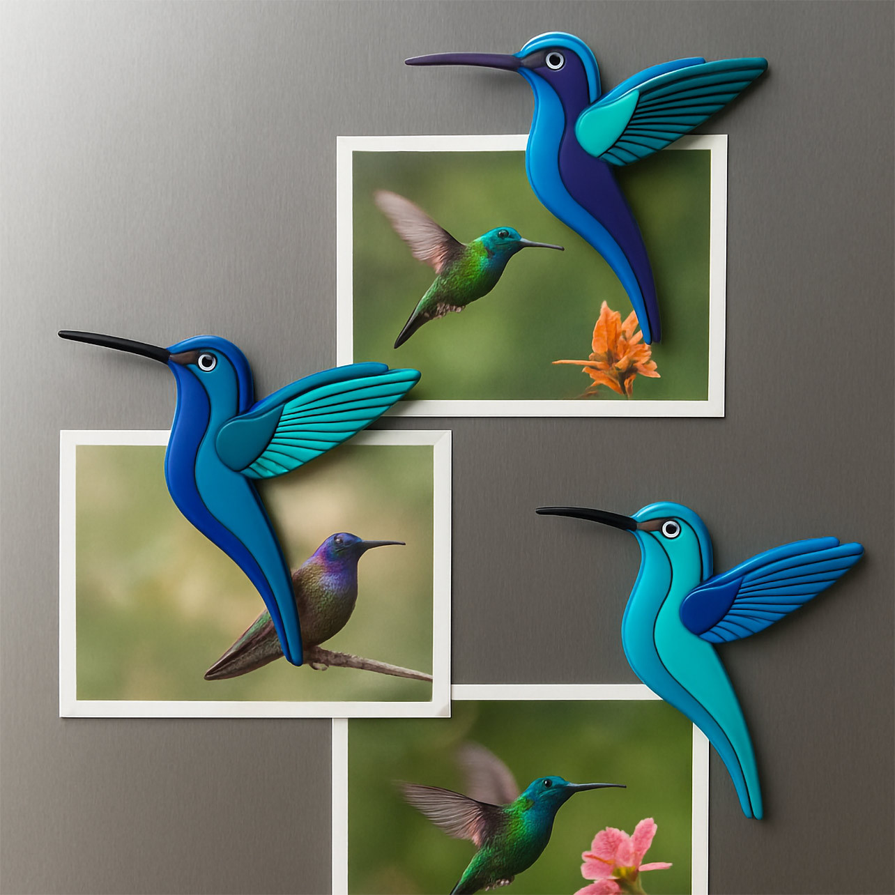3er-Set Magnete - Happy - Colibris Bleu - Pylones