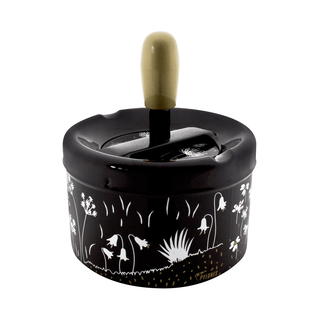 Push-button ashtray design - Pousse Pousse - Black Board - Pylones