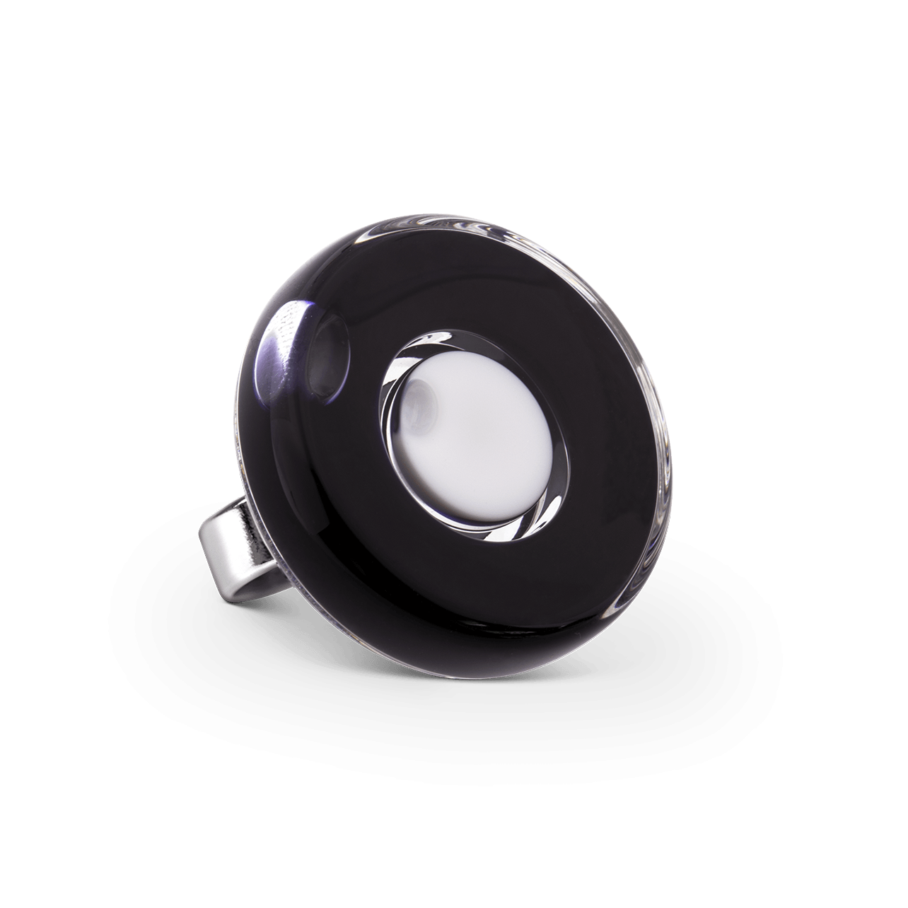 Glass ring - Duo Medium - Black / White - Pylones