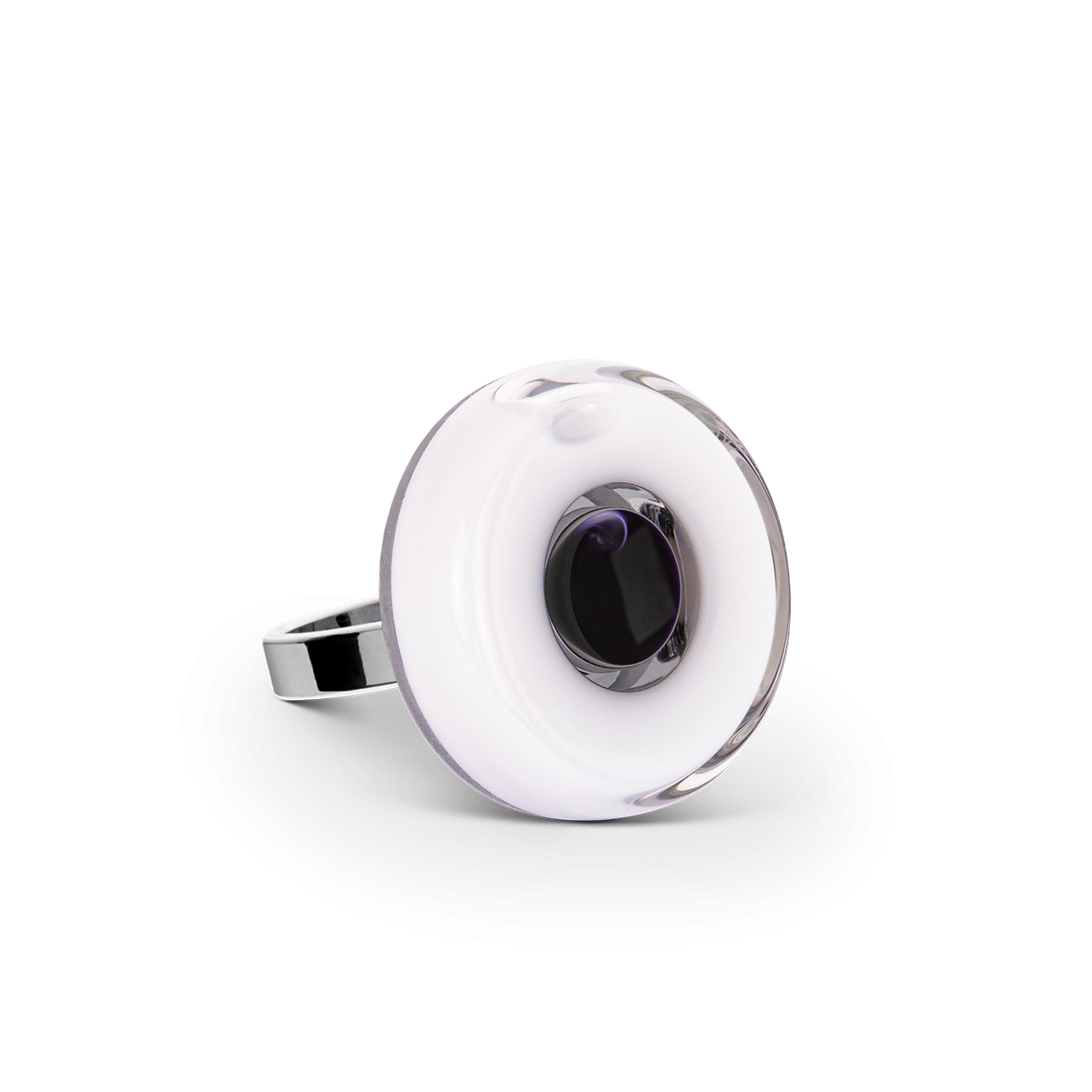 Glass ring - Duo Mini - White / Black - Pylones