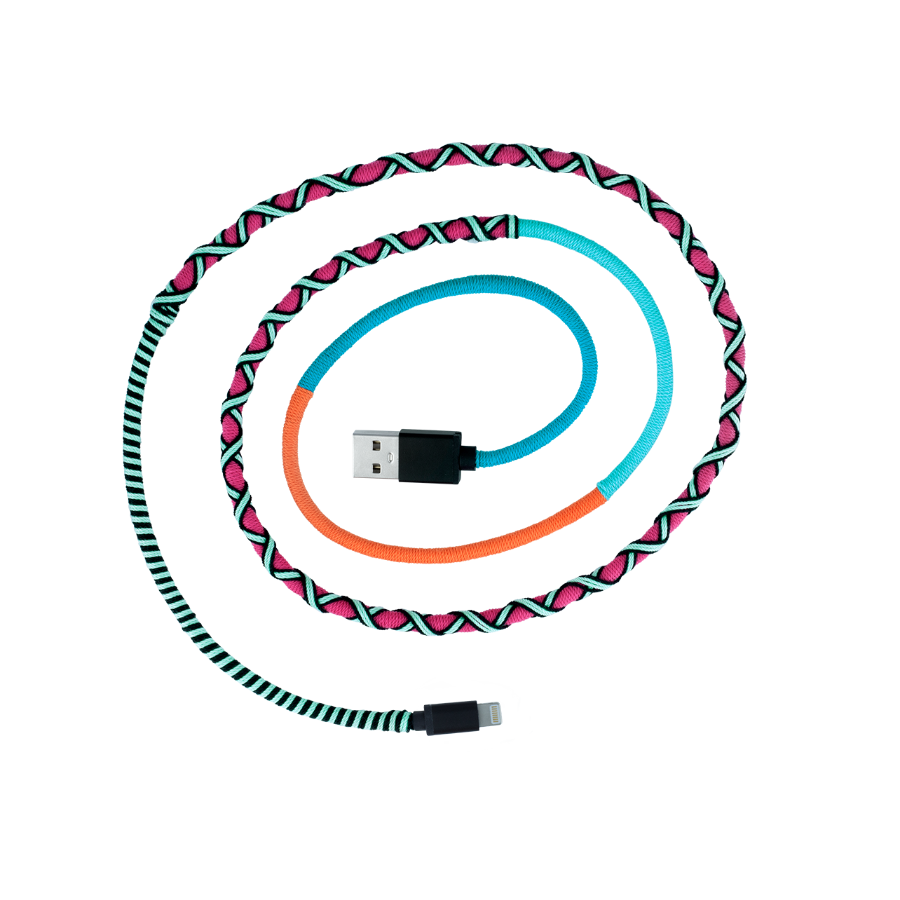 iPhone Cable - Salsa - Pink / Blue - Pylones