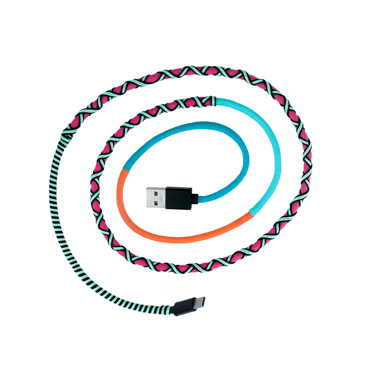 USB Type C Cable - Salsa - Pink / Blue - Pylones